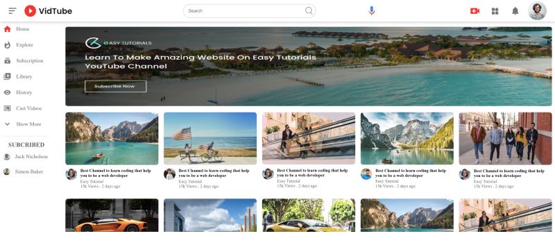 Shah Fahad on LinkedIn: 'YouTube clone using React + CSS' Shah Fahad on LinkedIn: 'YouTube clone using React + CSS'