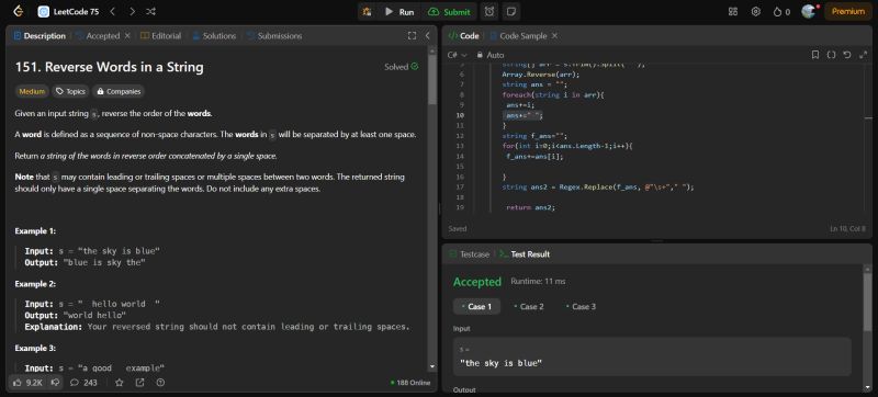 ๐ LeetCode 151: Reverse Words in a String String manipulation problems ... ๐ LeetCode 151: Reverse Words in a String String manipulation problems ...