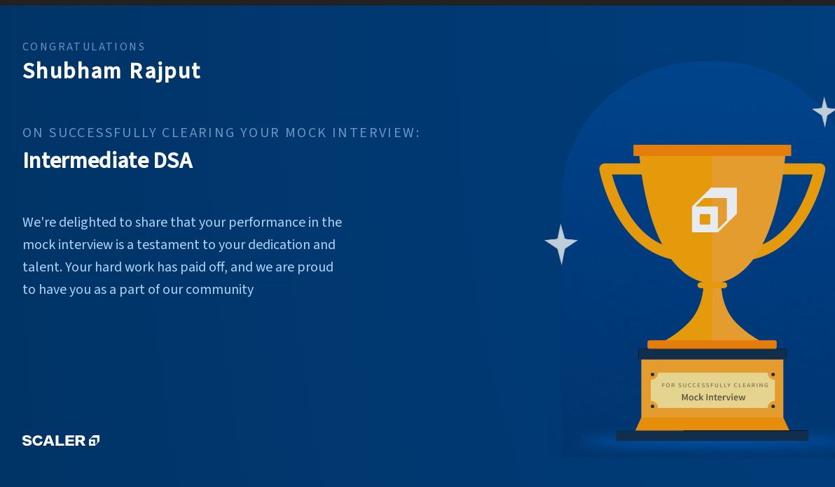 Shubham Rajput on LinkedIn: #scaler #dsa Shubham Rajput on LinkedIn: #scaler #dsa
