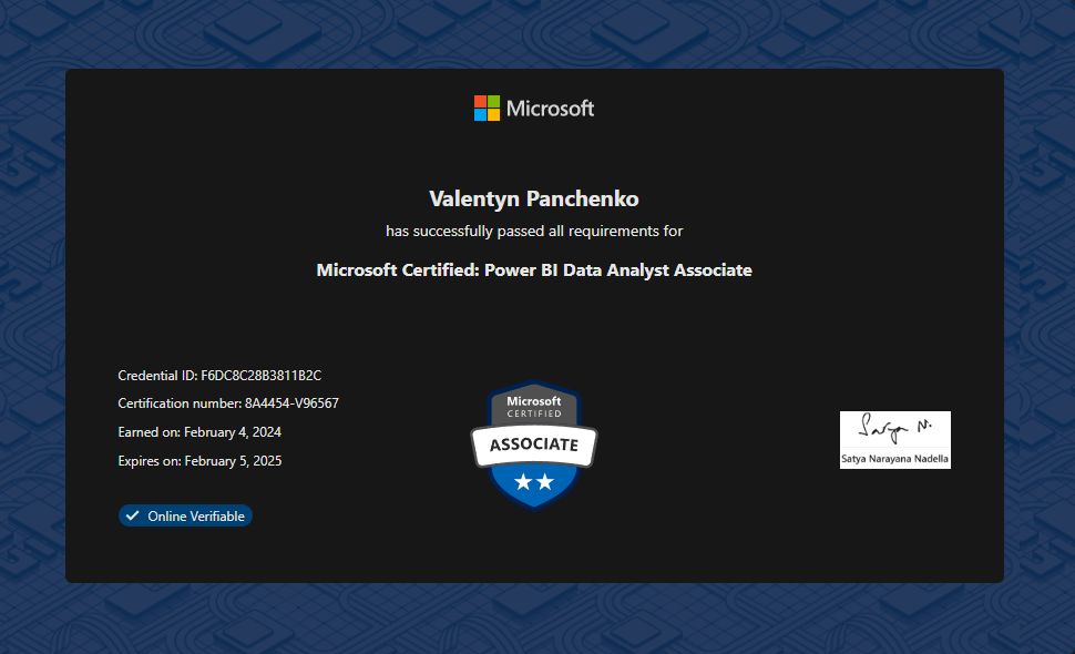 Valentyn P. on LinkedIn: I’m happy to share that I’ve obtained a new ... Valentyn P. on LinkedIn: I’m happy to share that I’ve obtained a new ...