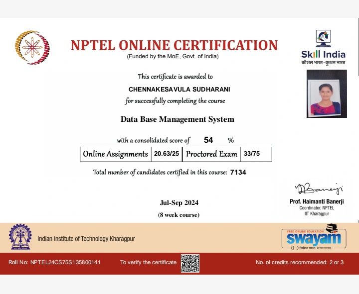#nptelcertificate #databasemanagementsystem #lifelonglearning ... #nptelcertificate #databasemanagementsystem #lifelonglearning ...
