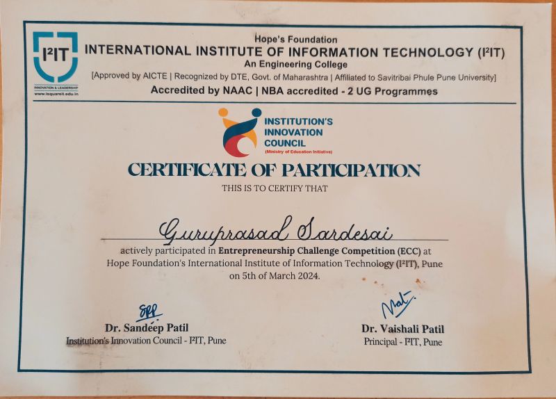 Guruprasad Sardesai on LinkedIn: #certificate #i2it #icc #competition # ... Guruprasad Sardesai on LinkedIn: #certificate #i2it #icc #competition # ...
