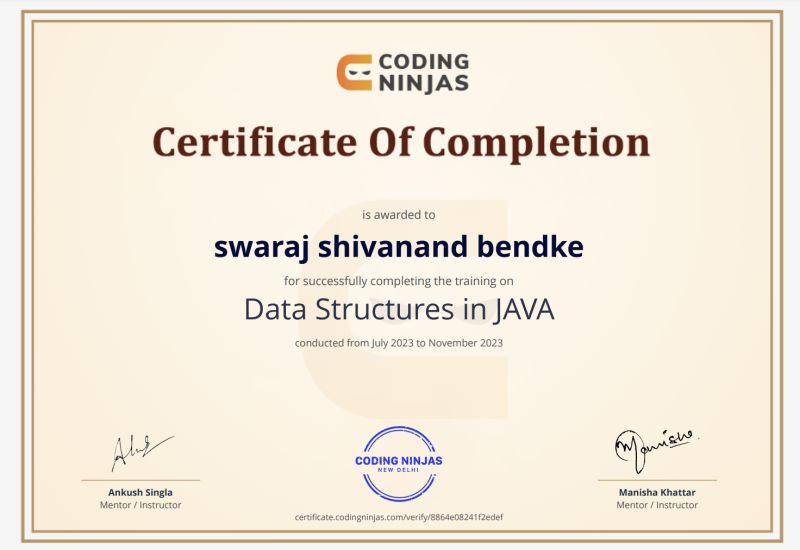 Swaraj Bendke on LinkedIn: #java #datastructures #codingninjas # ... Swaraj Bendke on LinkedIn: #java #datastructures #codingninjas # ...