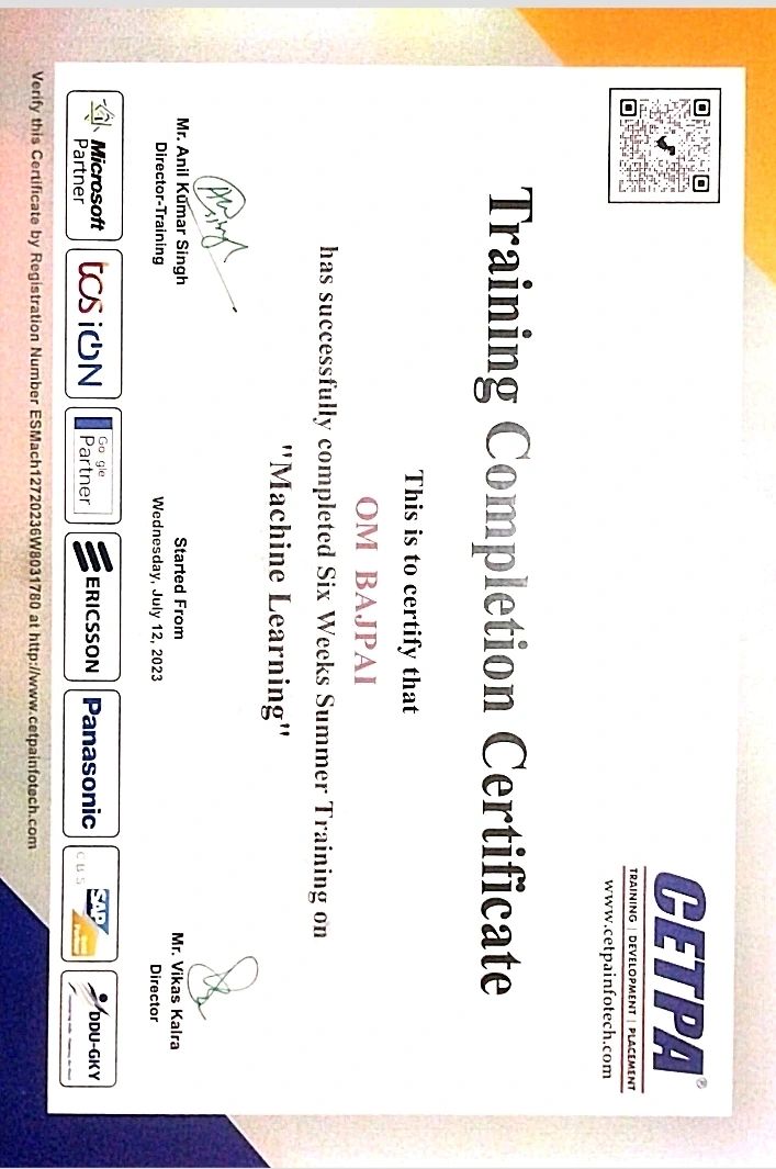 Om Bajpai on LinkedIn: #machinelearning #trainee Om Bajpai on LinkedIn: #machinelearning #trainee