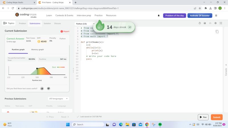 Solved the #day14 problem of Coding Ninjas Slayground challenge 💪 ... Solved the #day14 problem of Coding Ninjas Slayground challenge 💪 ...