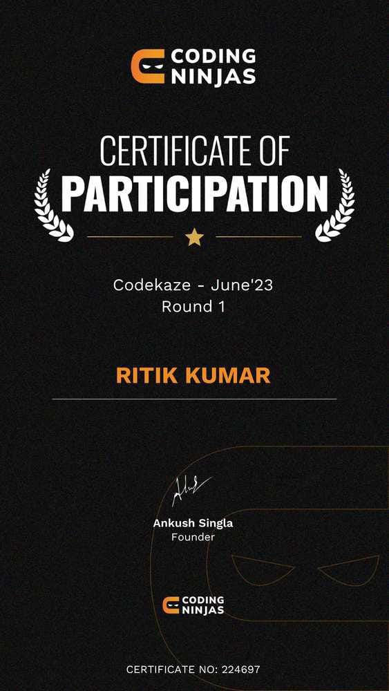 Ritik Kumar on LinkedIn: #codingninjas #codekaze #hiring #coding #share Ritik Kumar on LinkedIn: #codingninjas #codekaze #hiring #coding #share