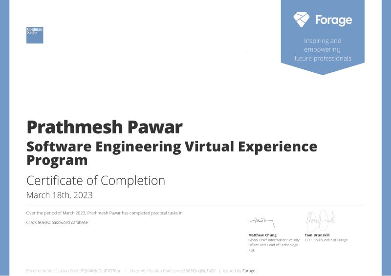 Prathmesh Pawar on LinkedIn: #cybersecurity #goldman #cracking_leaked ... Prathmesh Pawar on LinkedIn: #cybersecurity #goldman #cracking_leaked ...