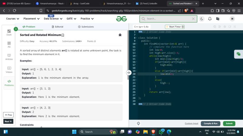#gfg160 #codingchallenge #dsa #geeksforgeeks #160daysofcode… | Himanshu ... #gfg160 #codingchallenge #dsa #geeksforgeeks #160daysofcode… | Himanshu ...