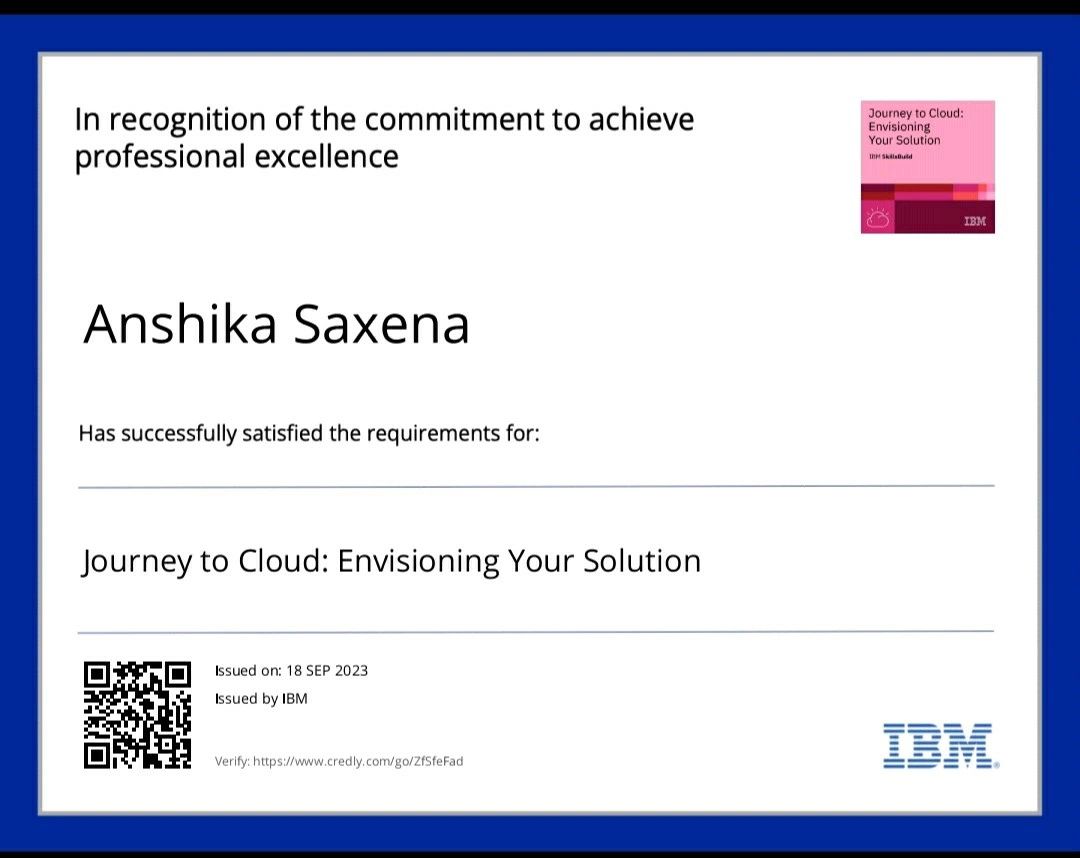 Anshika saxena on LinkedIn: #ibm Anshika saxena on LinkedIn: #ibm