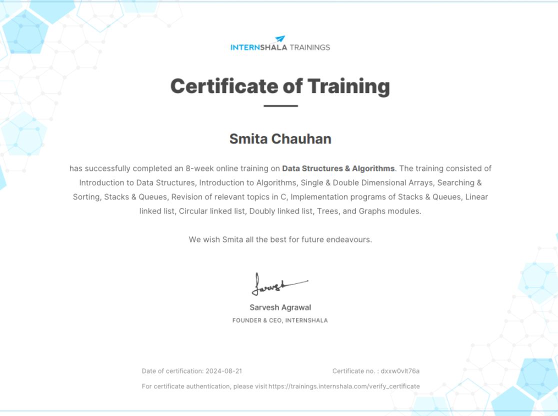 Smita Chauhan on LinkedIn: #datastructures #algorithms #programming # ... Smita Chauhan on LinkedIn: #datastructures #algorithms #programming # ...