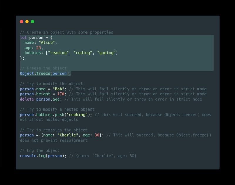 Serhii Shyshkin on LinkedIn: #javascript #immutability #objectfreeze # ... Serhii Shyshkin on LinkedIn: #javascript #immutability #objectfreeze # ...