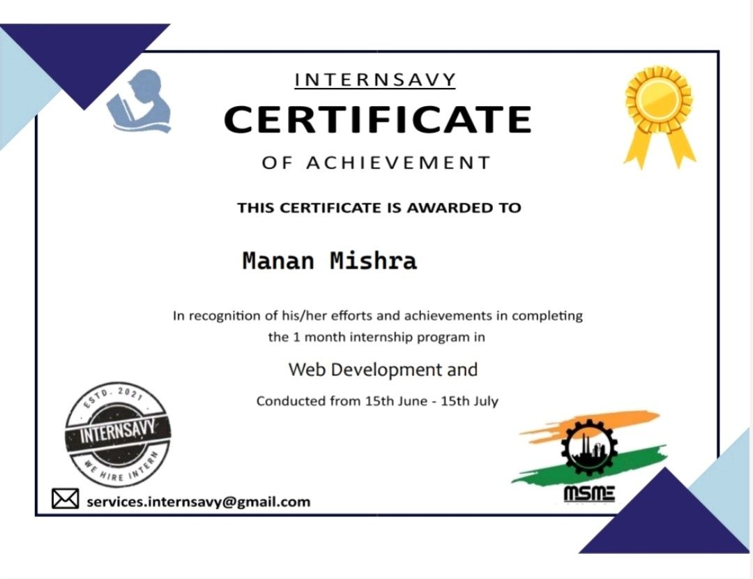 Manan Mishra on LinkedIn: Hi everyone I am excited to share that i ... Manan Mishra on LinkedIn: Hi everyone I am excited to share that i ...