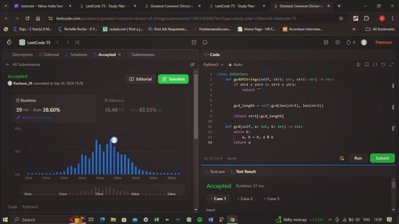 Rachana yashwant on LinkedIn: 🎉 Day 2/75 of the LeetCode 75-Day ... Rachana yashwant on LinkedIn: 🎉 Day 2/75 of the LeetCode 75-Day ...