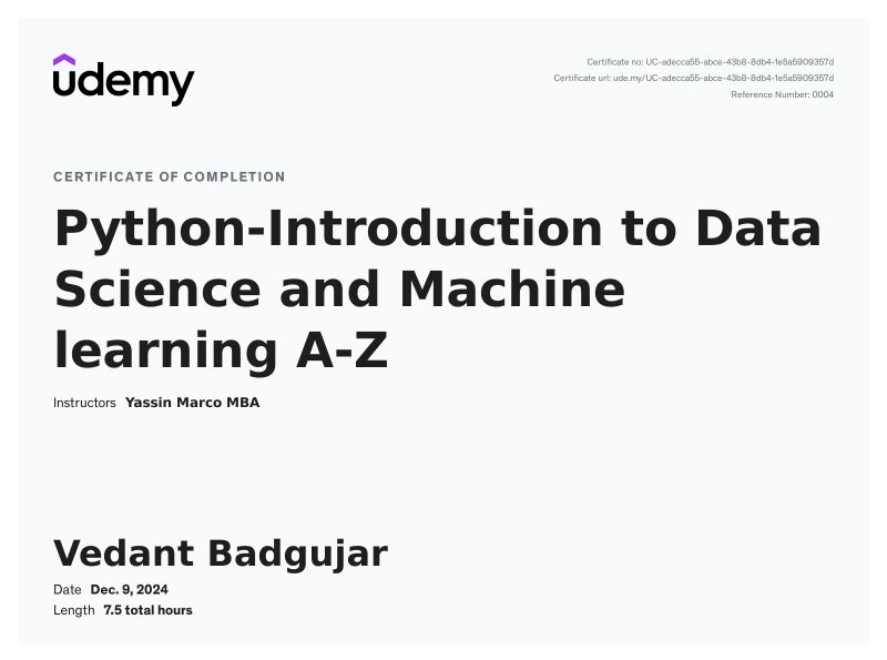 Vedant Badgujar on LinkedIn: #python #datascience #machinelearning # ... Vedant Badgujar on LinkedIn: #python #datascience #machinelearning # ...