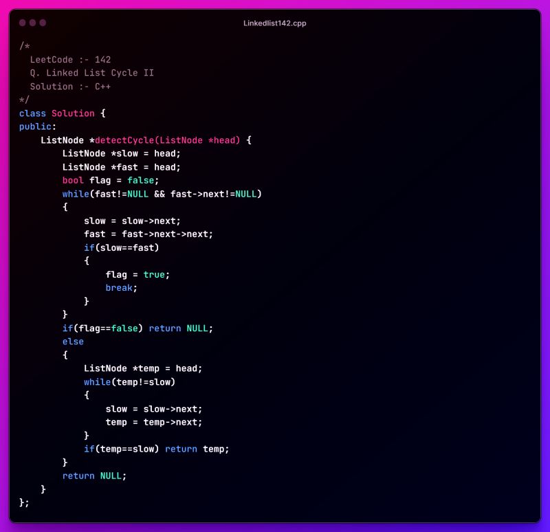 KARMENDRA DEVAL on LinkedIn: LeetCode :- 142 Q. Linked List Cycle II ... KARMENDRA DEVAL on LinkedIn: LeetCode :- 142 Q. Linked List Cycle II ...