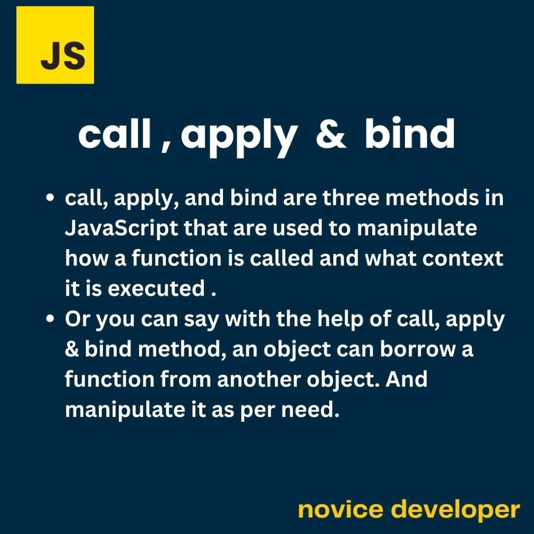 sonu kumar singh on LinkedIn: call, apply, & bind method JavaScript ... sonu kumar singh on LinkedIn: call, apply, & bind method JavaScript ...
