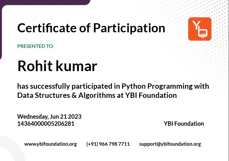 Rohit kumar on LinkedIn: I participated in Python Programming with Data ... Rohit kumar on LinkedIn: I participated in Python Programming with Data ...