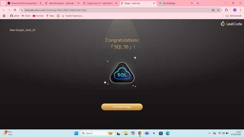 #sql #leetcode #leetcodemilestone #learning #problemsolving | Gunjan Soni #sql #leetcode #leetcodemilestone #learning #problemsolving | Gunjan Soni