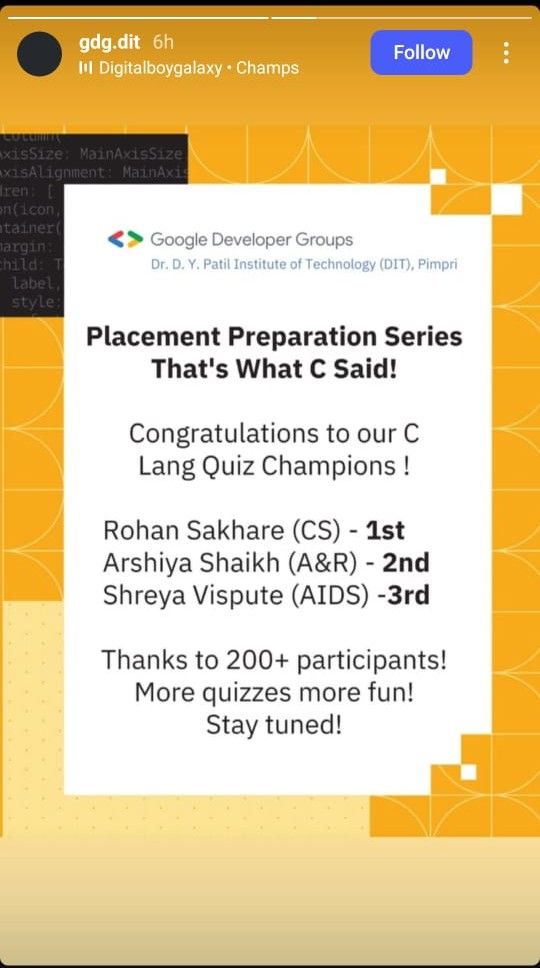 #cprogramming #codingcompetition #achievement #gdg #dypatil #techdriven ... #cprogramming #codingcompetition #achievement #gdg #dypatil #techdriven ...
