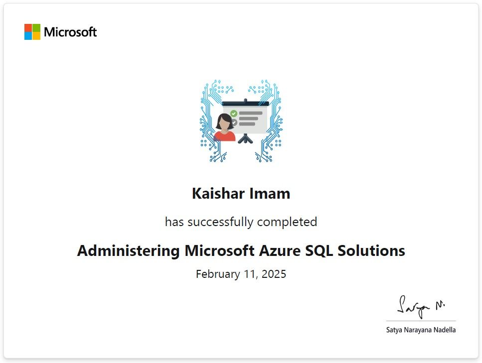 #microsoftazure #azuresql #cloudcomputing #continuouslearning | Kaishar ... #microsoftazure #azuresql #cloudcomputing #continuouslearning | Kaishar ...