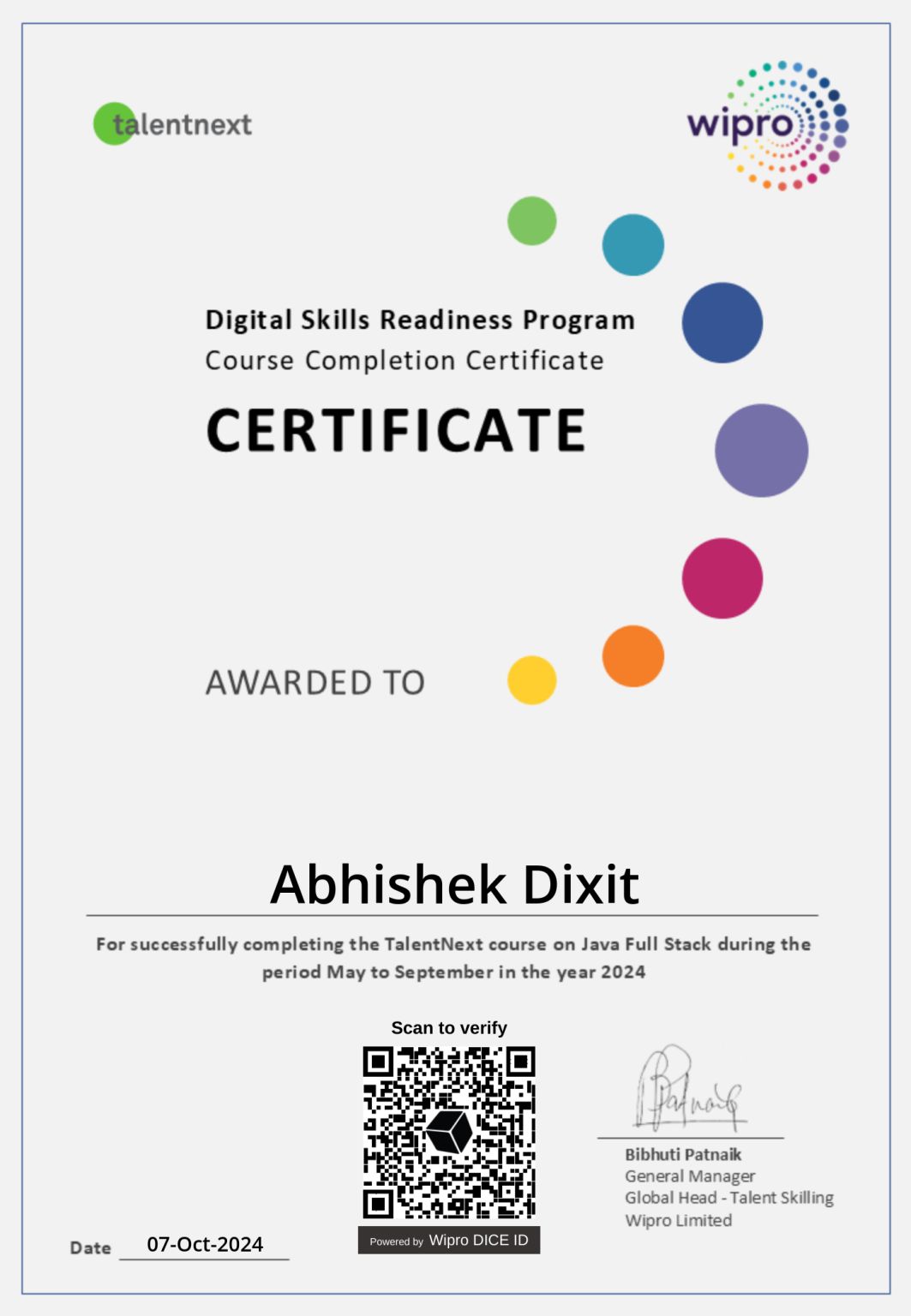 Abhishek Dixit on LinkedIn: π π successfully completed Java full stack ... Abhishek Dixit on LinkedIn: π π successfully completed Java full stack ...