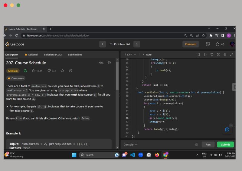 Sidharth dhiman on LinkedIn: Done with the course schedule question So ... Sidharth dhiman on LinkedIn: Done with the course schedule question So ...