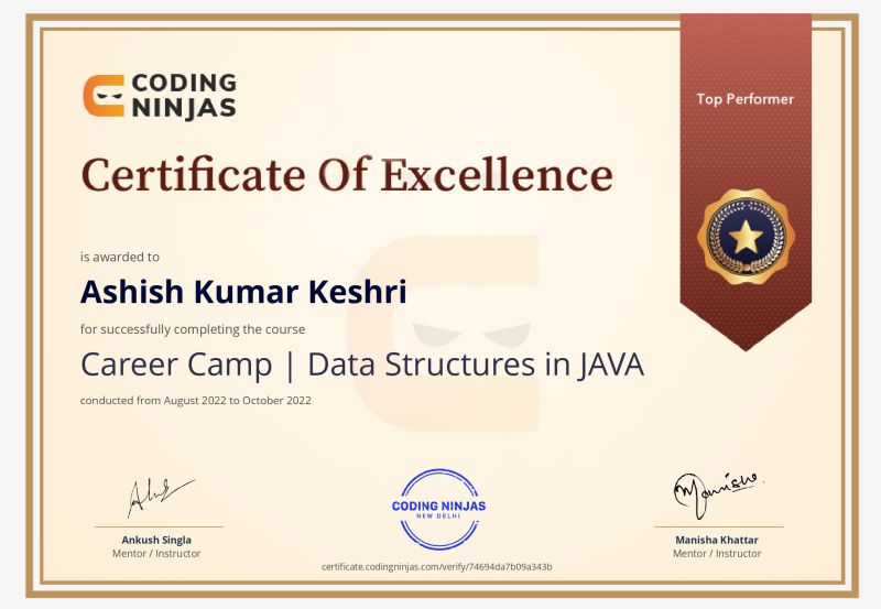 Ashish Keshri on LinkedIn: #codingninjas #dsa #coding Ashish Keshri on LinkedIn: #codingninjas #dsa #coding