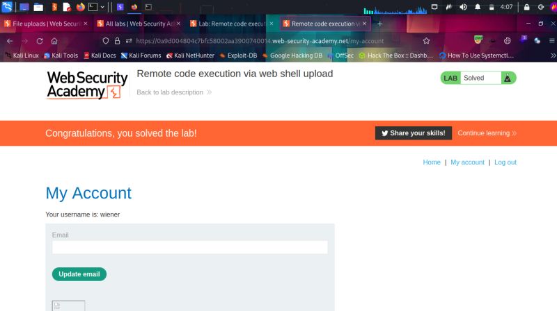 ABHISHEK KUMAR SINGH on LinkedIn: Lab1: Remote code execution via web ... ABHISHEK KUMAR SINGH on LinkedIn: Lab1: Remote code execution via web ...