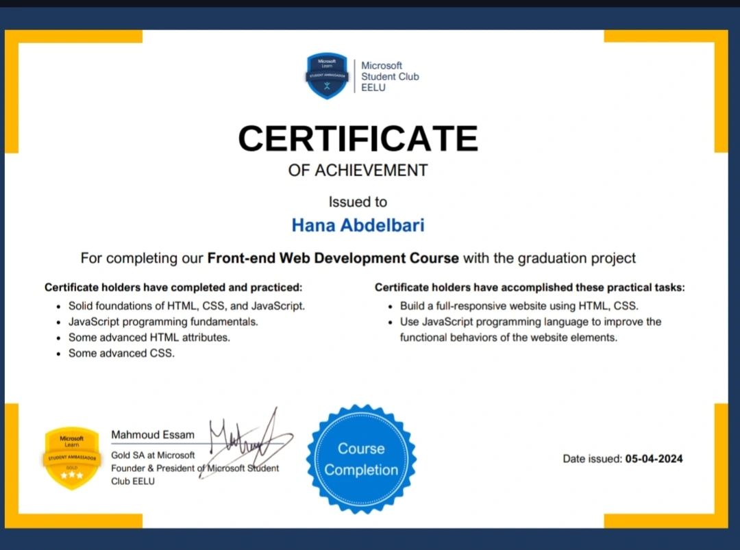 Hana Abdelbari on LinkedIn: #frontenddevelopment #mscgraduate # ... Hana Abdelbari on LinkedIn: #frontenddevelopment #mscgraduate # ...