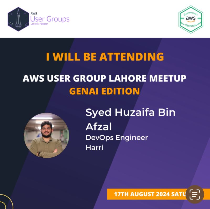 Syed Huzaifa Bin Afzal on LinkedIn: #awsome #aws #awsusergroups # ... Syed Huzaifa Bin Afzal on LinkedIn: #awsome #aws #awsusergroups # ...