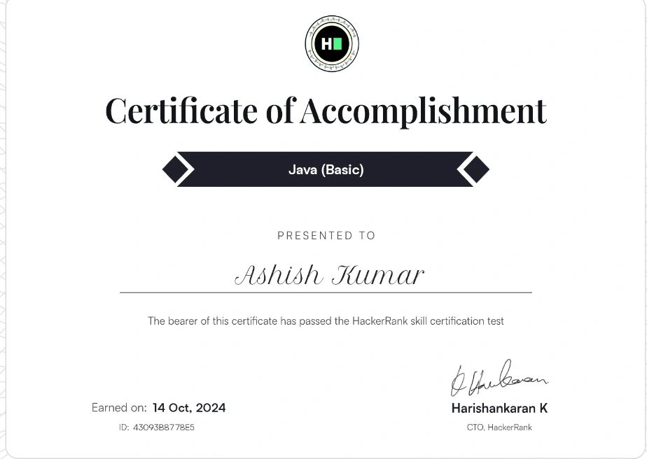ashish kumar on LinkedIn: #java #programming #hackerrank #learningjourney ashish kumar on LinkedIn: #java #programming #hackerrank #learningjourney