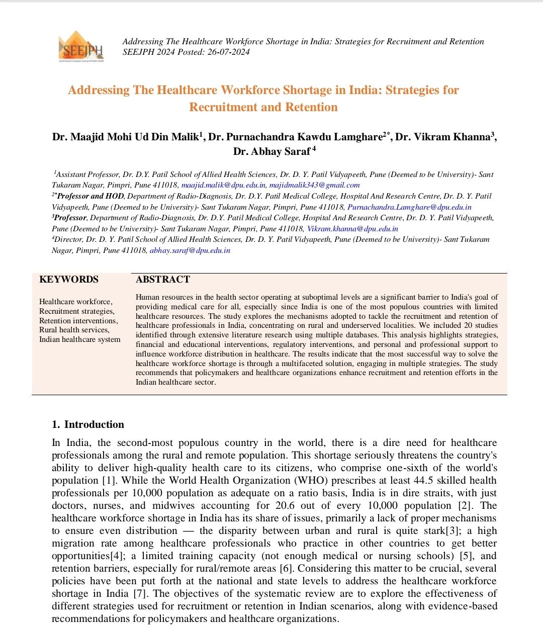 Dr. Maajid Mohi Ud Din Malik (Ph.D) on LinkedIn: #healthcareworkforce # ... Dr. Maajid Mohi Ud Din Malik (Ph.D) on LinkedIn: #healthcareworkforce # ...