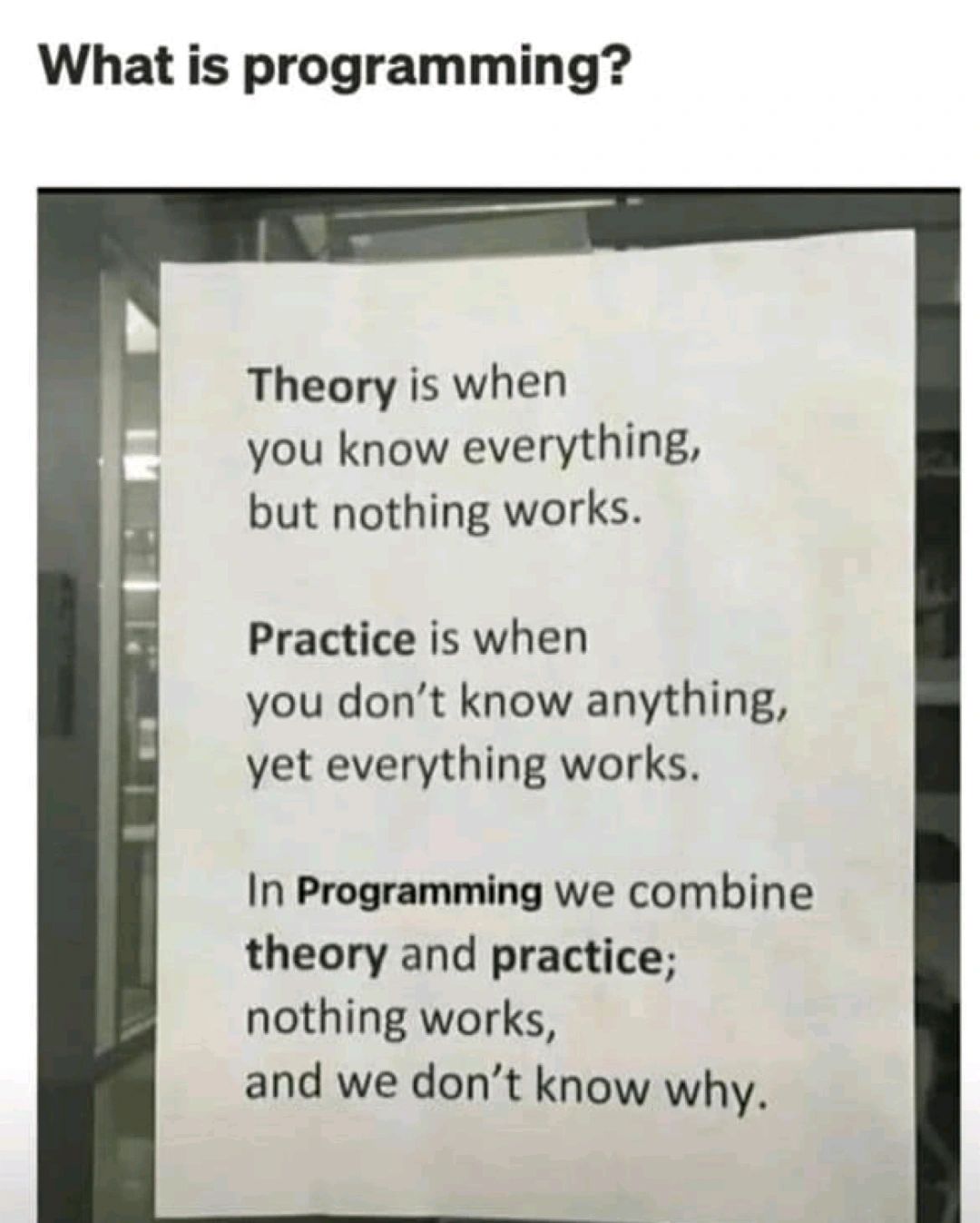 In the world of programming, there are no problems, only challenges ... In the world of programming, there are no problems, only challenges ...