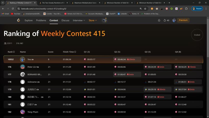 Manish Srivastav on LinkedIn: #leetcode #weeklycontest #coding #contest Manish Srivastav on LinkedIn: #leetcode #weeklycontest #coding #contest