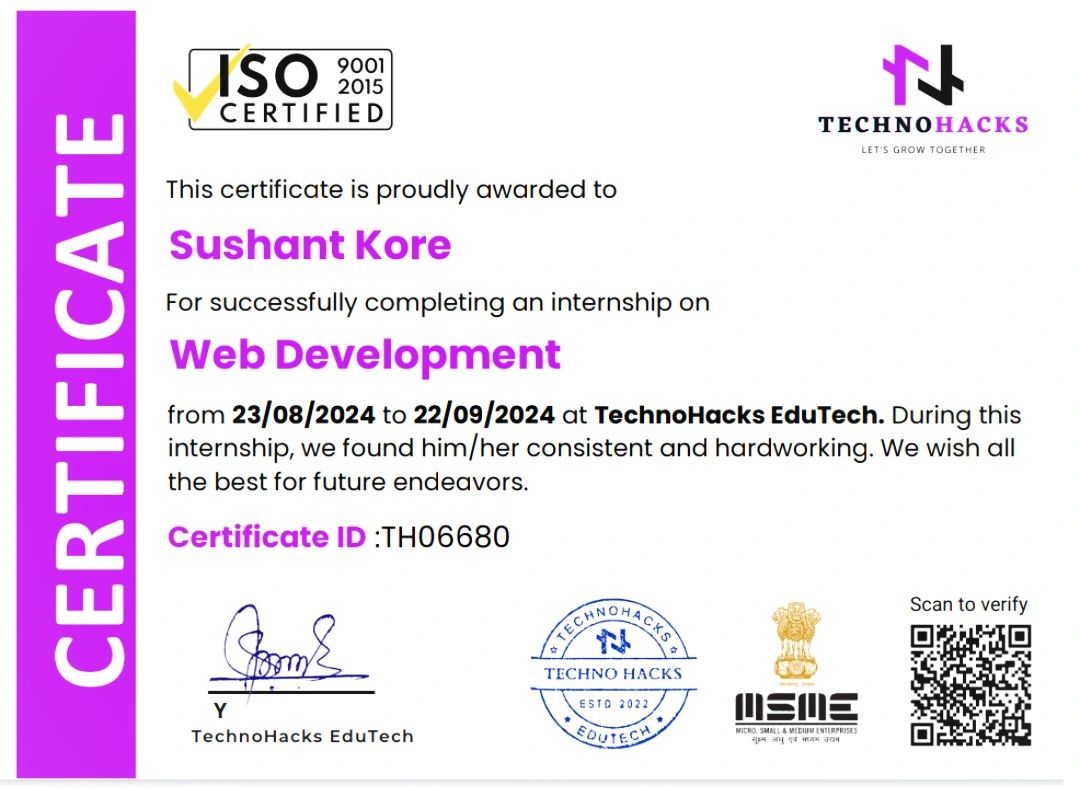 Sushant Kore on LinkedIn: 🚀*Exciting Internship Completed News*! 🚀 I'm ... Sushant Kore on LinkedIn: 🚀*Exciting Internship Completed News*! 🚀 I'm ...