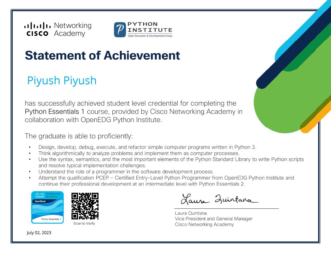 Piyush . on LinkedIn: #python #data #machinelearning #datascience #cisco Piyush . on LinkedIn: #python #data #machinelearning #datascience #cisco