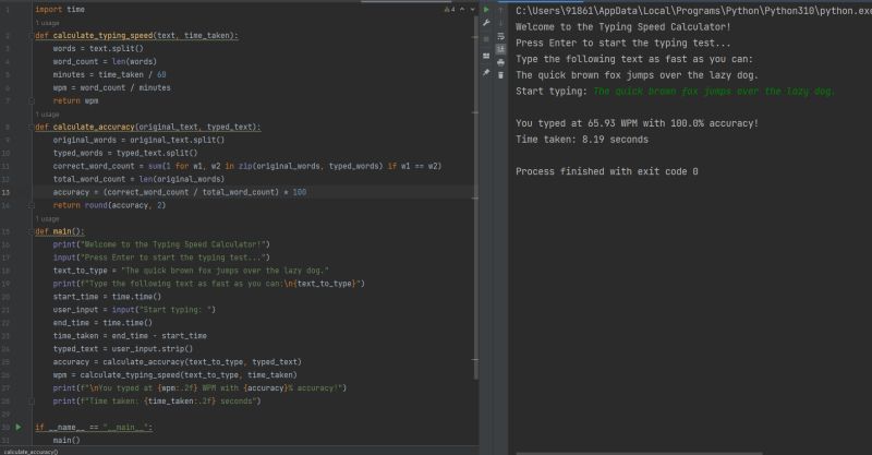 Completed a typing speed calculator with Python | Sahil Jangid posted ... Completed a typing speed calculator with Python | Sahil Jangid posted ...