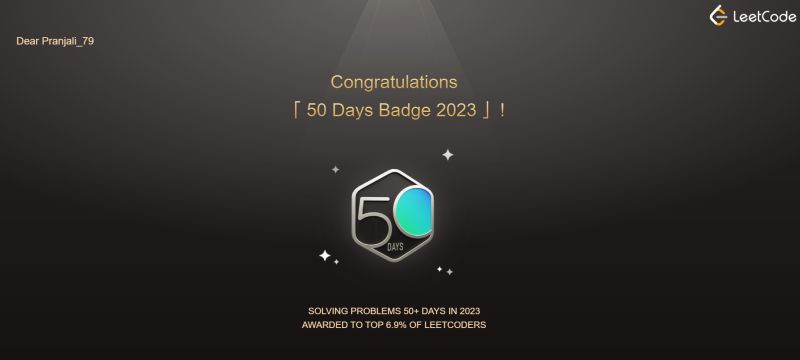 Completed 50+ LeetCode questions! | Pranjali Tripathi posted on the ... Completed 50+ LeetCode questions! | Pranjali Tripathi posted on the ...