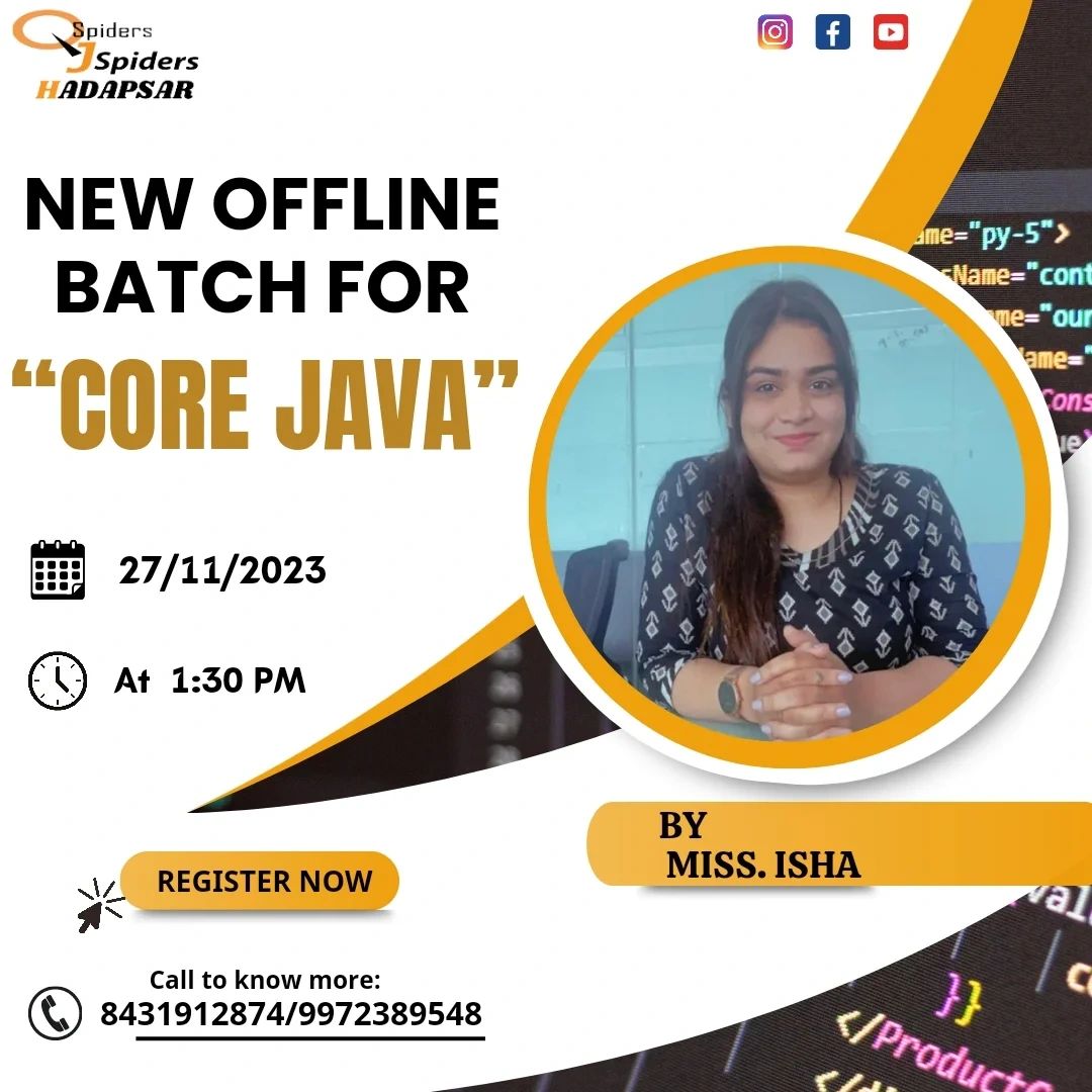 QSpiders/JSpiders Hadapsar on LinkedIn: #corejava #java #javadeveloper ... QSpiders/JSpiders Hadapsar on LinkedIn: #corejava #java #javadeveloper ...