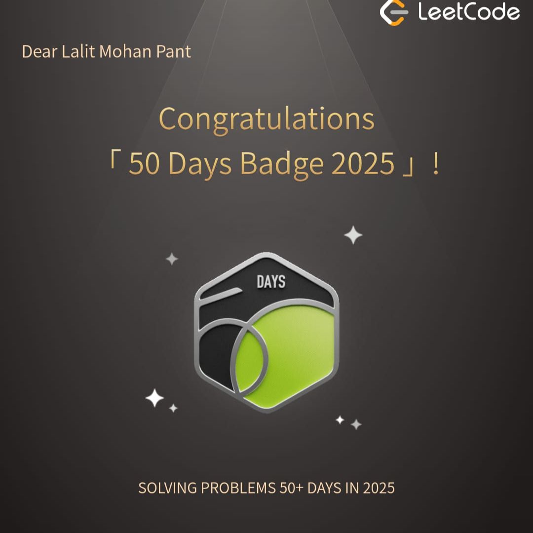 #leetcode #coding #problemsolving #consistency | Lalit Mohan Pant #leetcode #coding #problemsolving #consistency | Lalit Mohan Pant