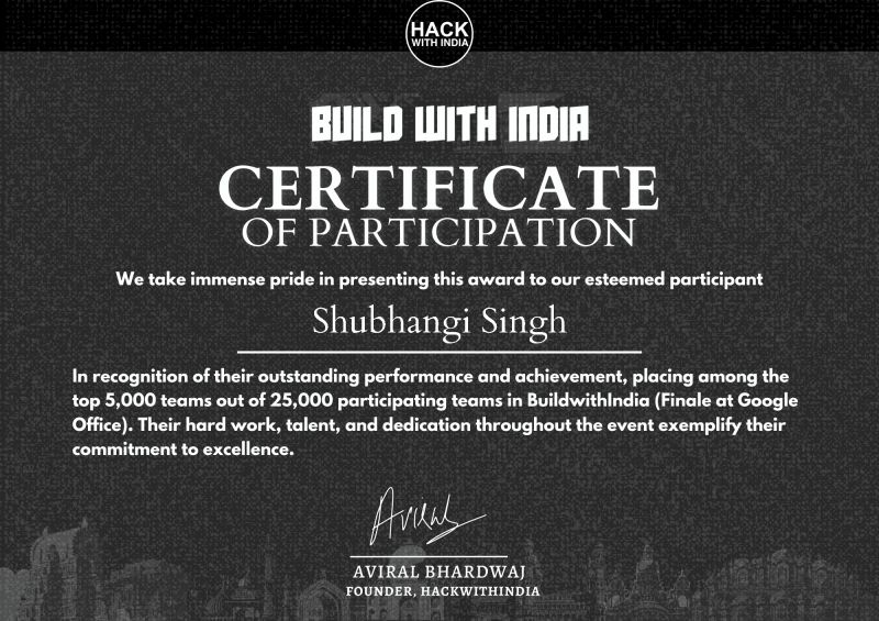 I’m grateful for the opportunity to participate in BuildWithIndia ... I’m grateful for the opportunity to participate in BuildWithIndia ...