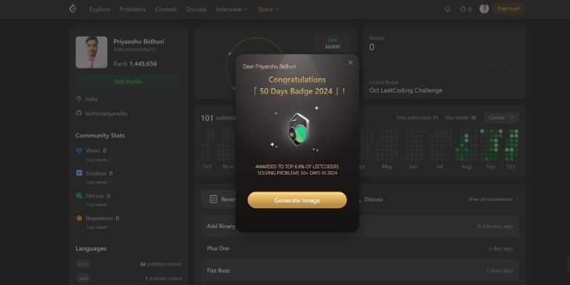 Priyanshu Bidhuri on LinkedIn: #leetcode #milestone #problemsolving # ... Priyanshu Bidhuri on LinkedIn: #leetcode #milestone #problemsolving # ...