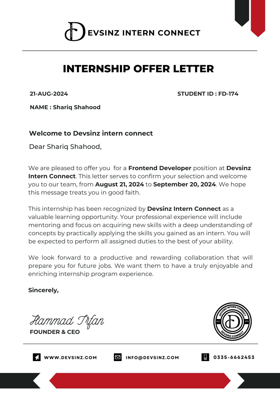 Shariq Shahood on LinkedIn: #internship #frontenddeveloper #devsinc # ... Shariq Shahood on LinkedIn: #internship #frontenddeveloper #devsinc # ...