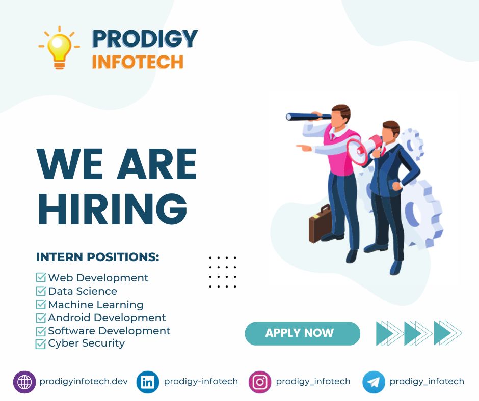 Join Prodigy InfoTech Virtual Internship Program! | Prodigy InfoTech Join Prodigy InfoTech Virtual Internship Program! | Prodigy InfoTech