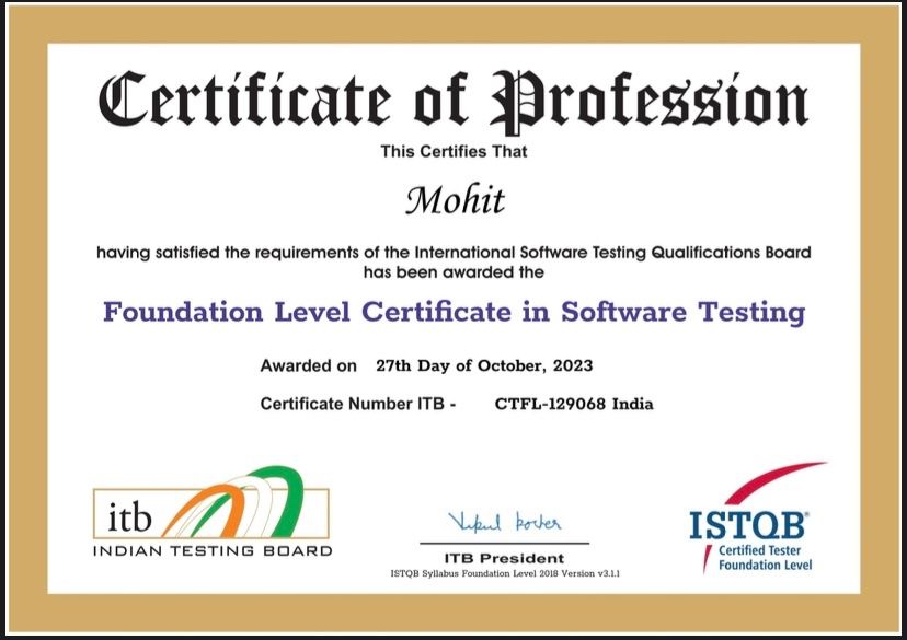 Mohit Sharma on LinkedIn: #istqb #istqbcertified #softwaretesting # ... Mohit Sharma on LinkedIn: #istqb #istqbcertified #softwaretesting # ...