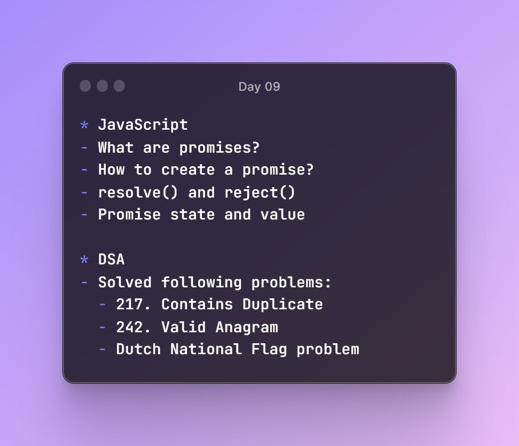 Parth Maru on LinkedIn: 🎯Day 09 Started learning Promises in JS. Also ... Parth Maru on LinkedIn: 🎯Day 09 Started learning Promises in JS. Also ...