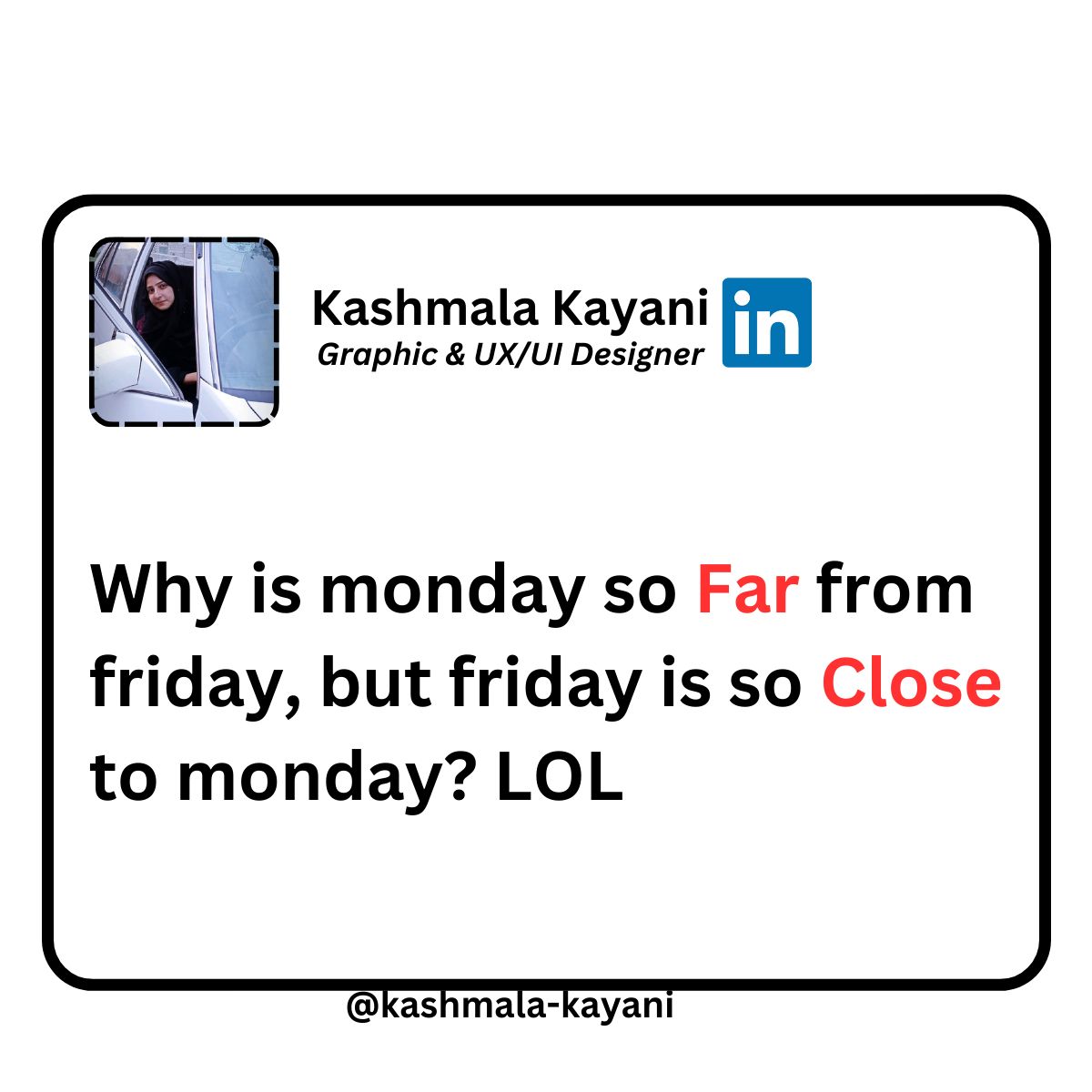 Kashmala Kayani on LinkedIn: #monday #friday #worklife #workculture # ... Kashmala Kayani on LinkedIn: #monday #friday #worklife #workculture # ...