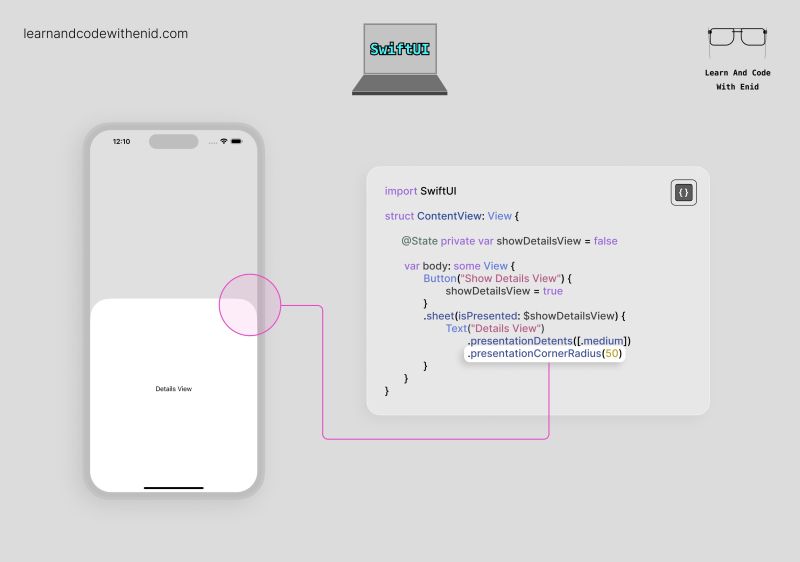 SwiftUI Tip💡 You can change the corner radius of a sheet using the ... SwiftUI Tip💡 You can change the corner radius of a sheet using the ...