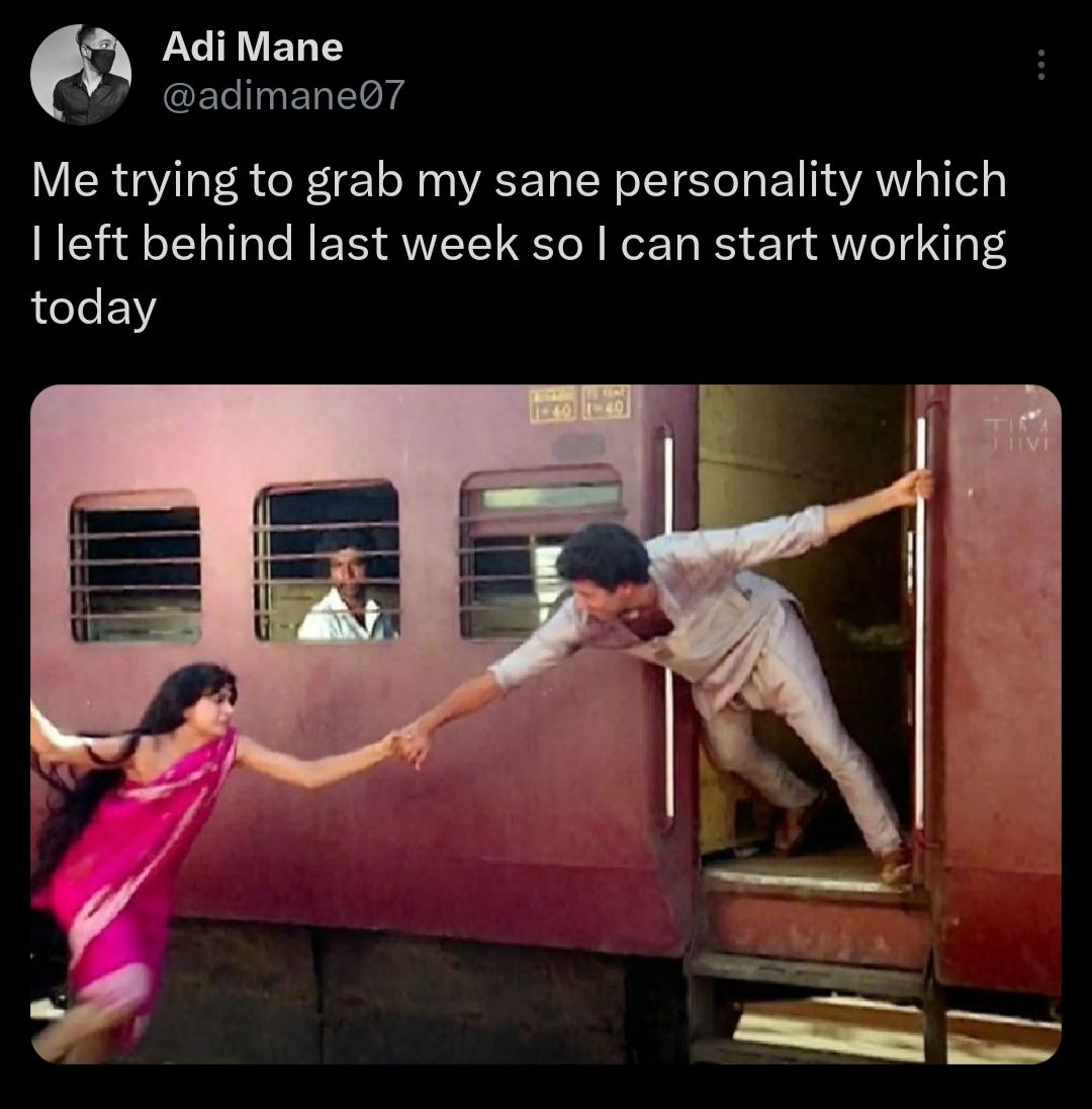 Aditya Mane on LinkedIn: This Tuesday feels like Monday 🙃 Aditya Mane on LinkedIn: This Tuesday feels like Monday 🙃