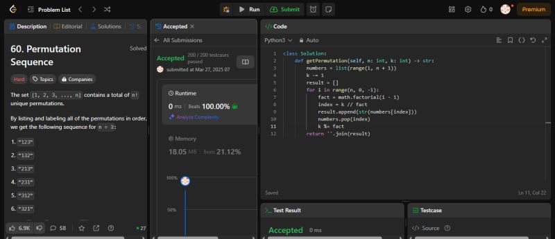 #100daysofcode #leetcode #math #factorial #permutationsequence # ... #100daysofcode #leetcode #math #factorial #permutationsequence # ...
